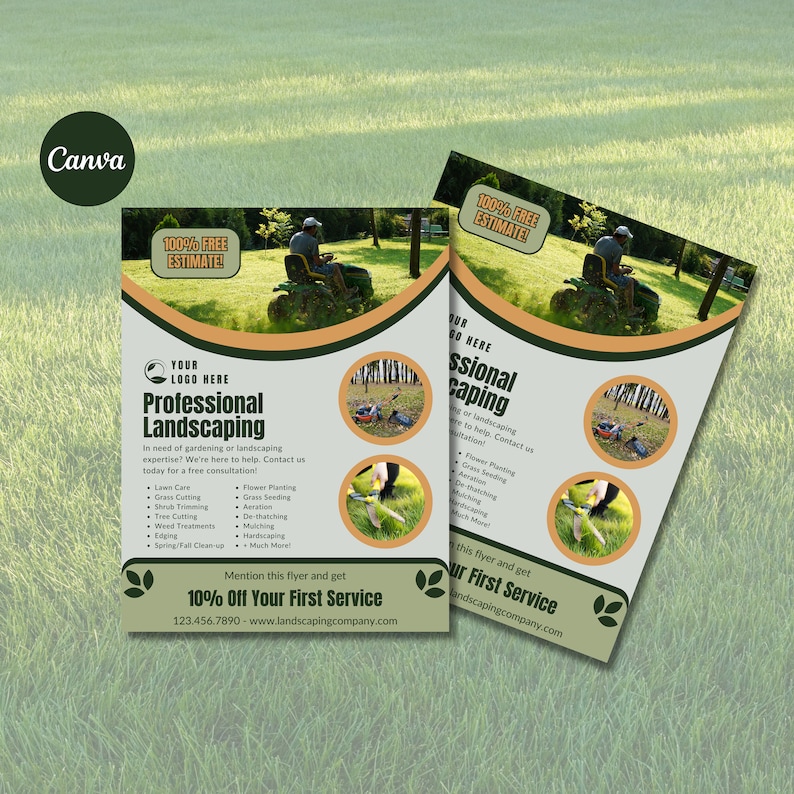 Landscaping Flyer Template, Printable Gardening Flyer, Lawn Care Flyer ...