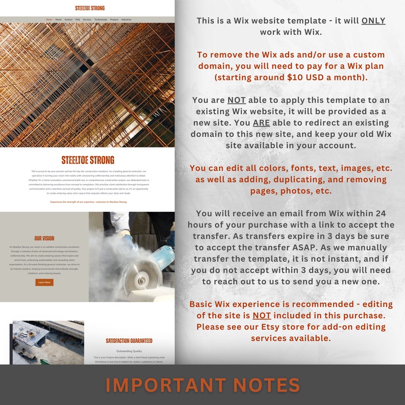 Construction Website Template - Construction Services Wix Theme ...