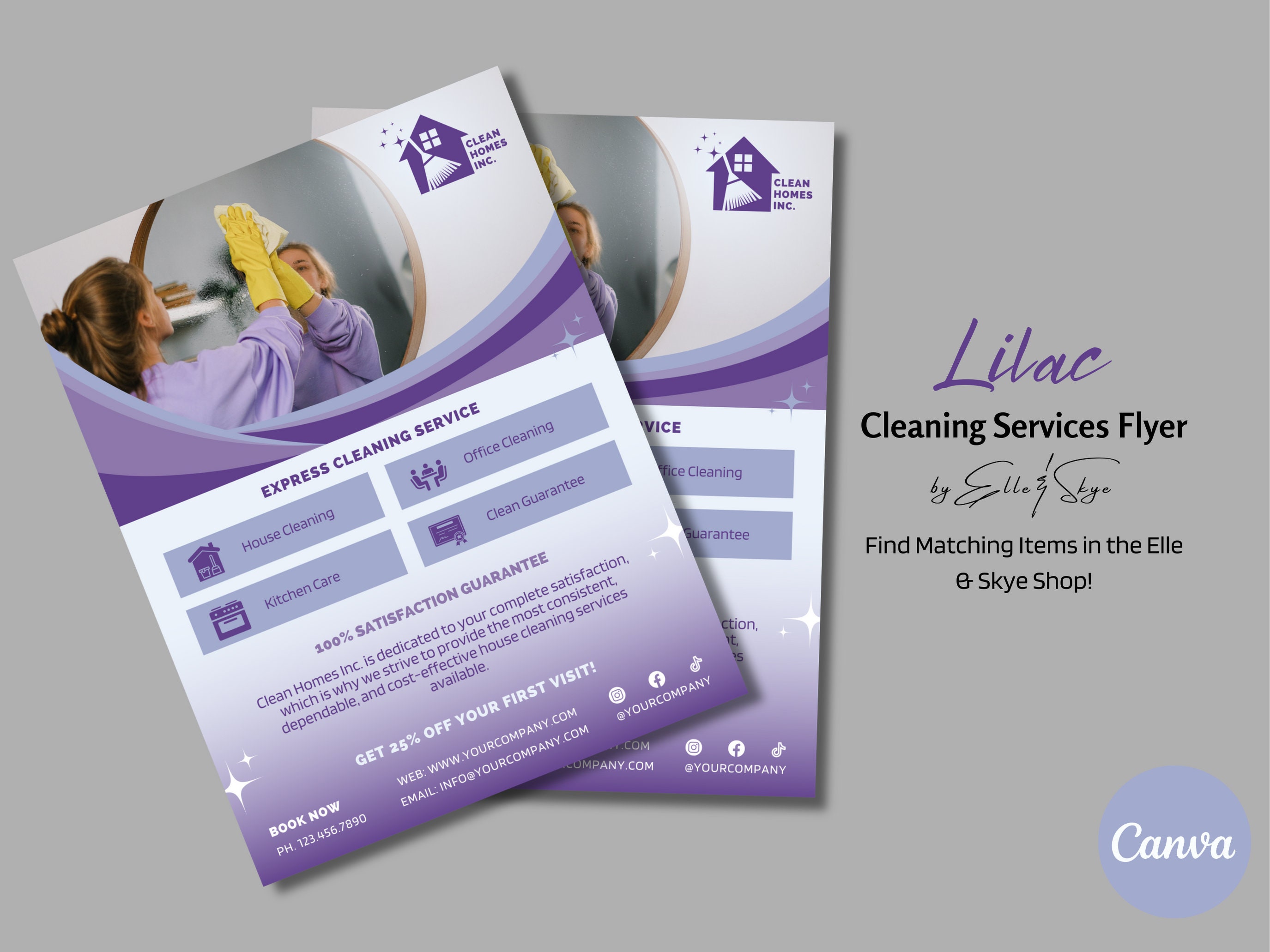 50 Cleaning Instagram Post Templates for Canva Cleaning Business ...