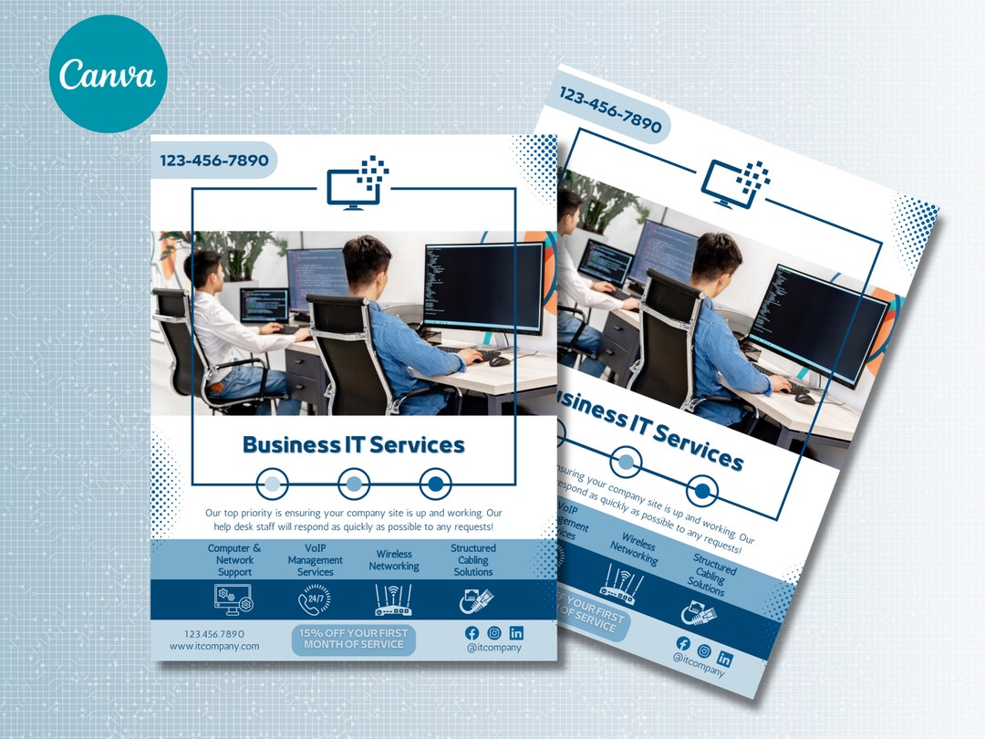 IT Business Services Flyer Template Printable Computer Repair - Etsy