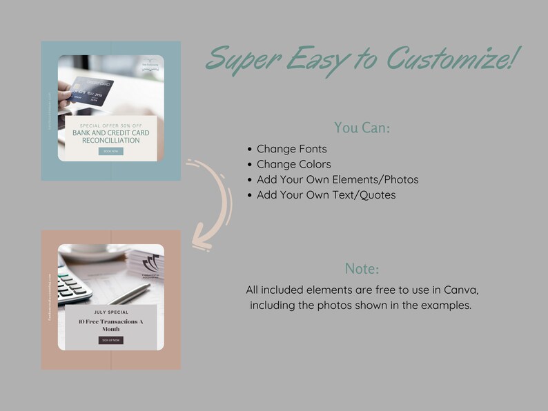 50 Bookkeeping Instagram Post Templates for Canva Bookkeeper - Etsy