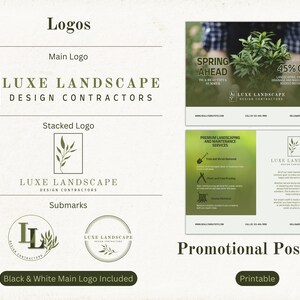 Branding Bundle Luxe Landscape DIY Canva Lawn Care Logo Templates ...