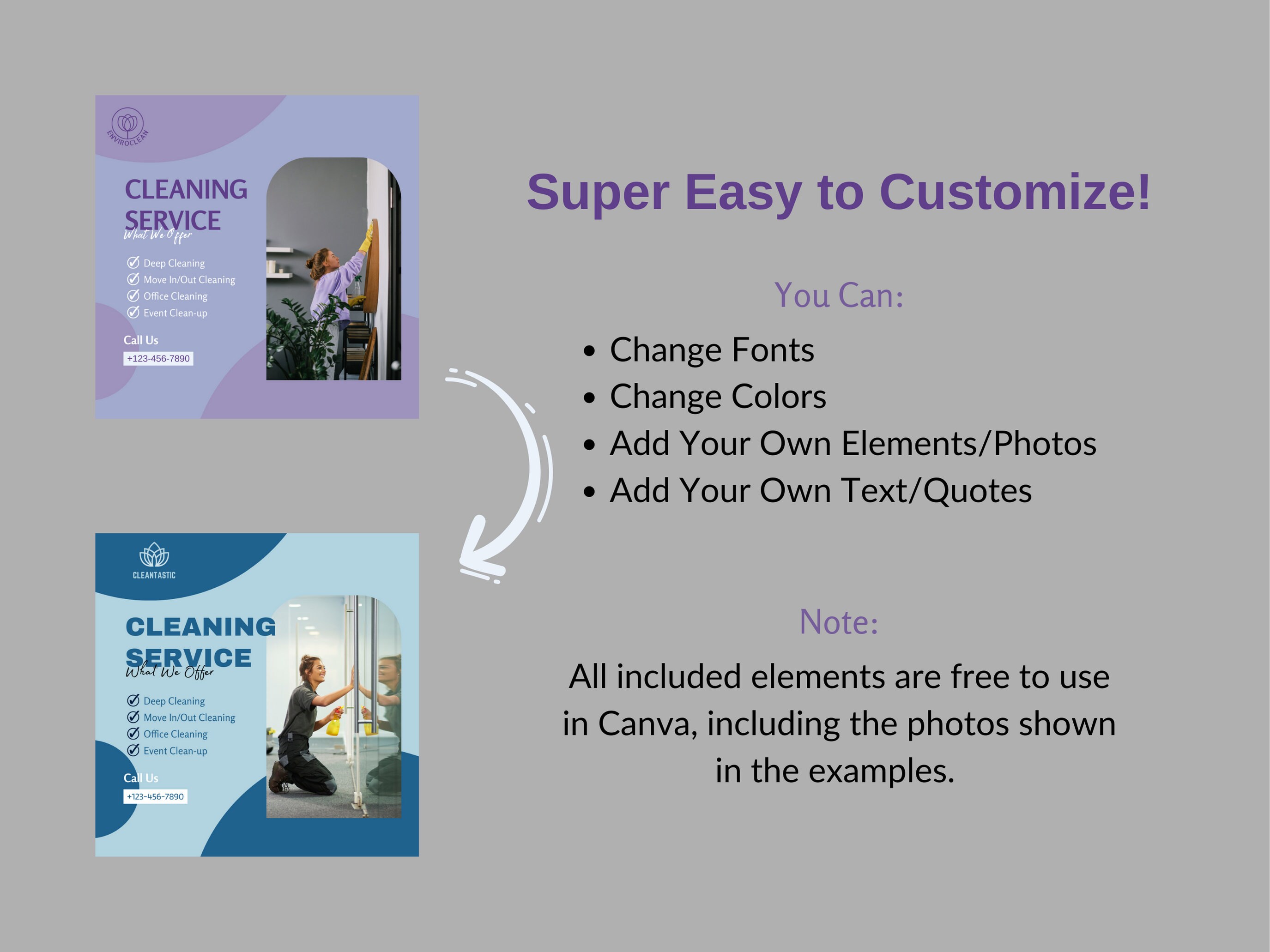 50 Cleaning Instagram Post Templates for Canva Cleaning Business ...