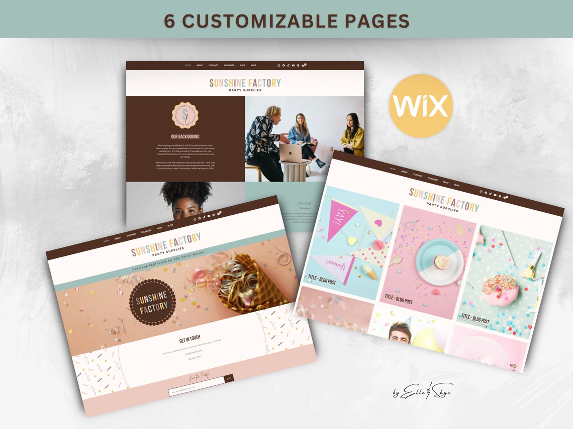 Event Planning Website Template Wix - Event Rental Wix Theme - Rainbow ...