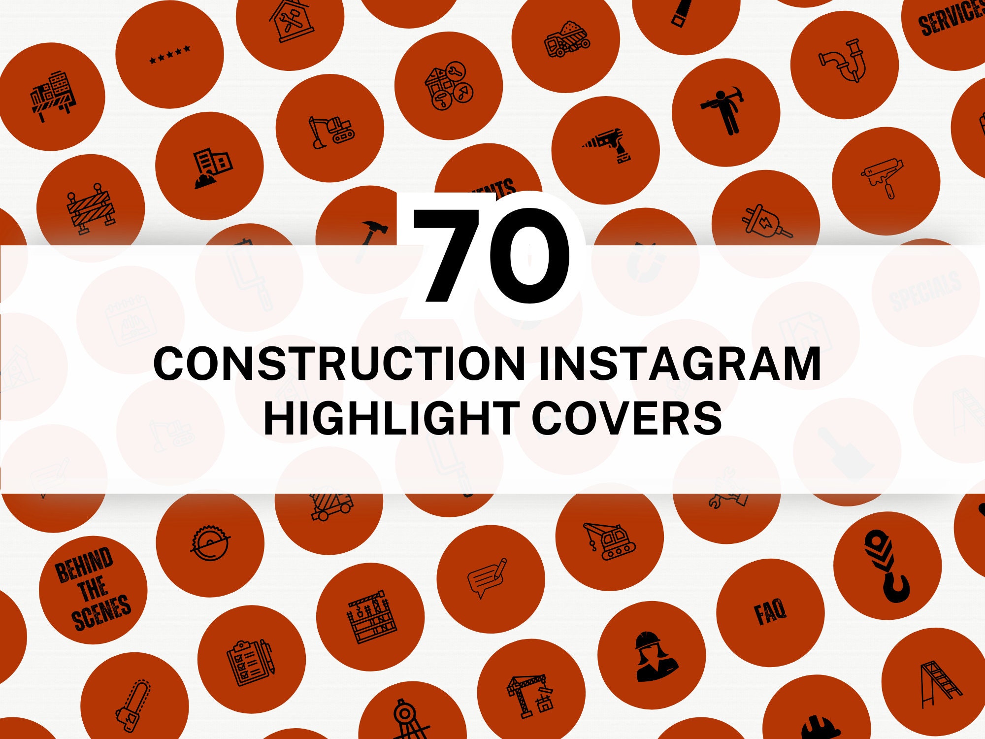 70 Orange & Black Construction Instagram Highlight Covers | Contractor ...