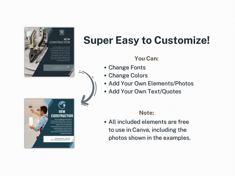 50 Electrician Instagram Post Templates for Canva - Electrical Business ...