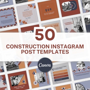 50 Construction Instagram Post Templates for Canva - Contractor ...