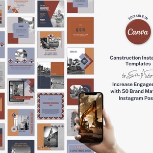 50 Construction Instagram Post Templates for Canva - Contractor ...