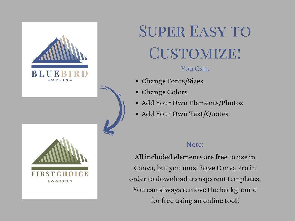 10 DIY Roofing Logo Templates for Canva | Roofing Business Logo ...