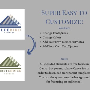 10 DIY Roofing Logo Templates for Canva | Roofing Business Logo ...