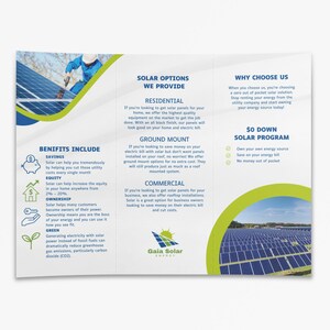 Solar Energy Renewable Brochure | Tri-fold Canva Template | Wind ...