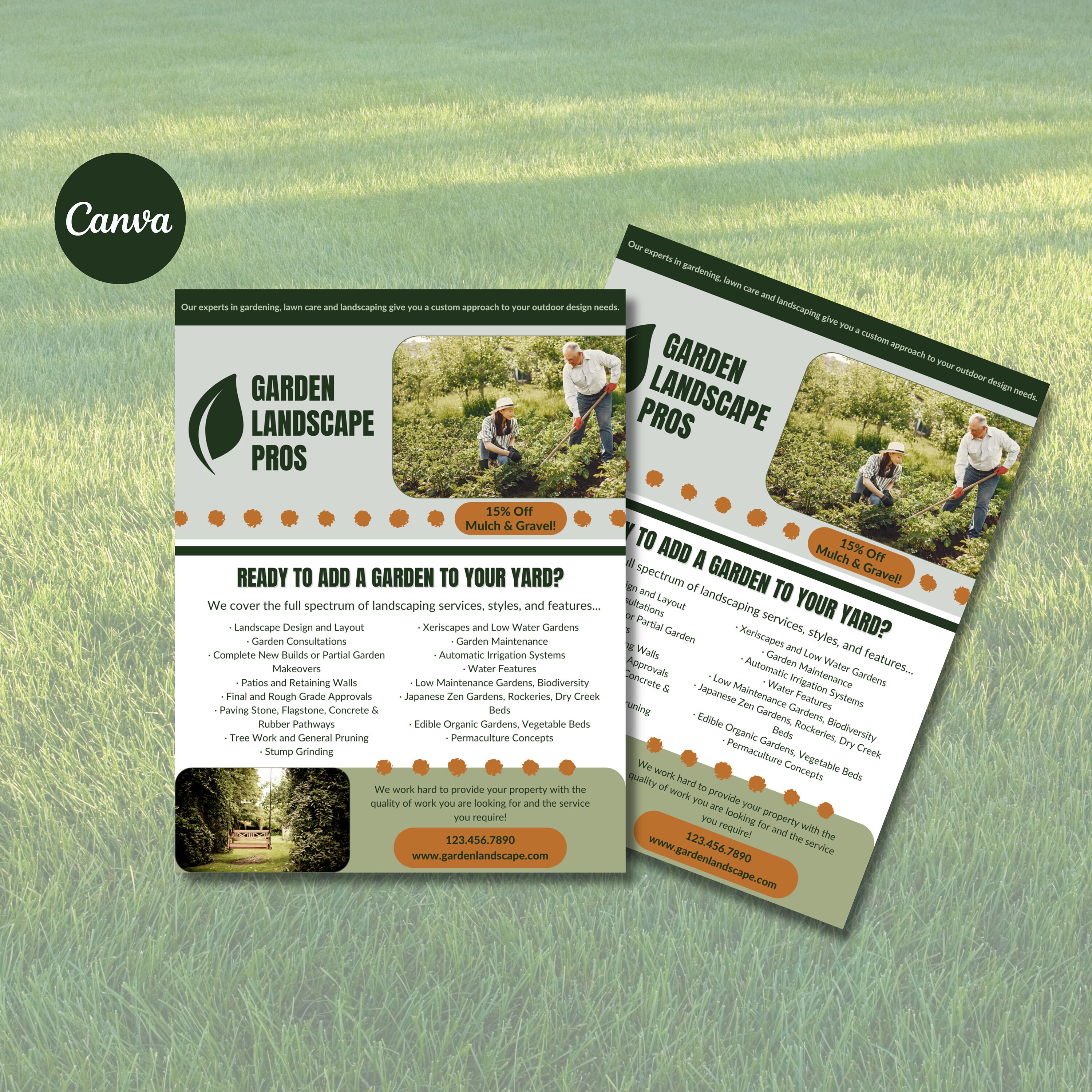 Landscaping Flyer Template, Printable Gardening Flyer, Lawn Care Flyer ...
