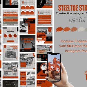 50 Construction Instagram Post Templates for Canva Contractor Instagram ...