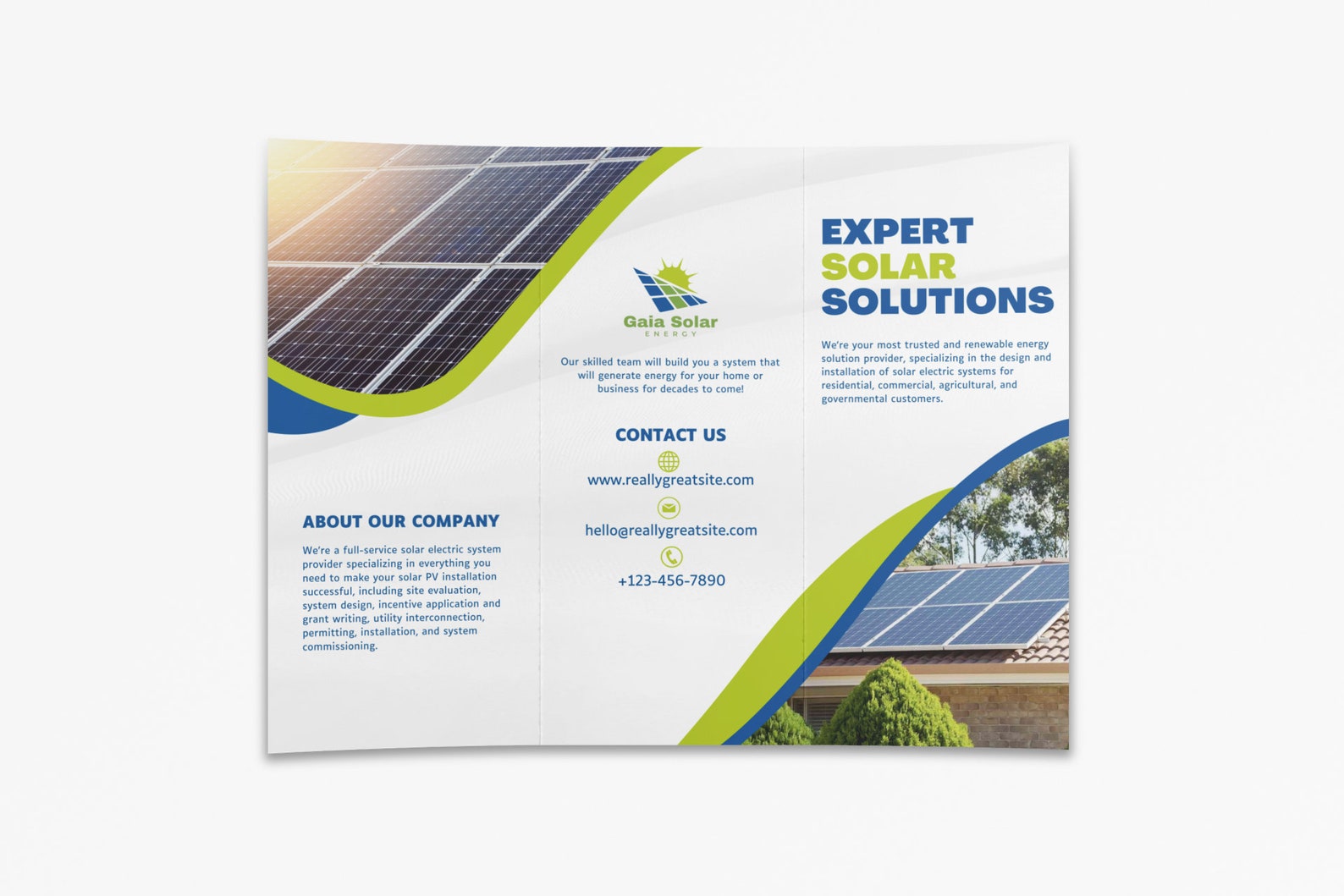 Solar Energy Renewable Brochure | Tri-fold Canva Template | Wind ...