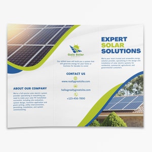 Solar Energy Renewable Brochure | Tri-fold Canva Template | Wind ...