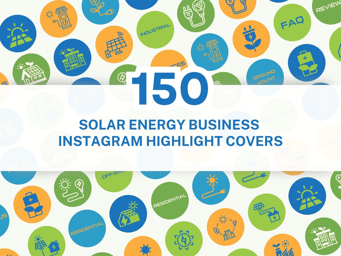 150 Solar Energy Business Instagram Highlight Covers | Renewable Energy ...