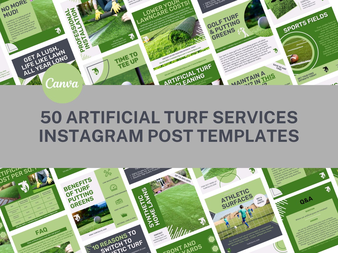 50 Artificial Turf Instagram Post Templates for Canva - Etsy