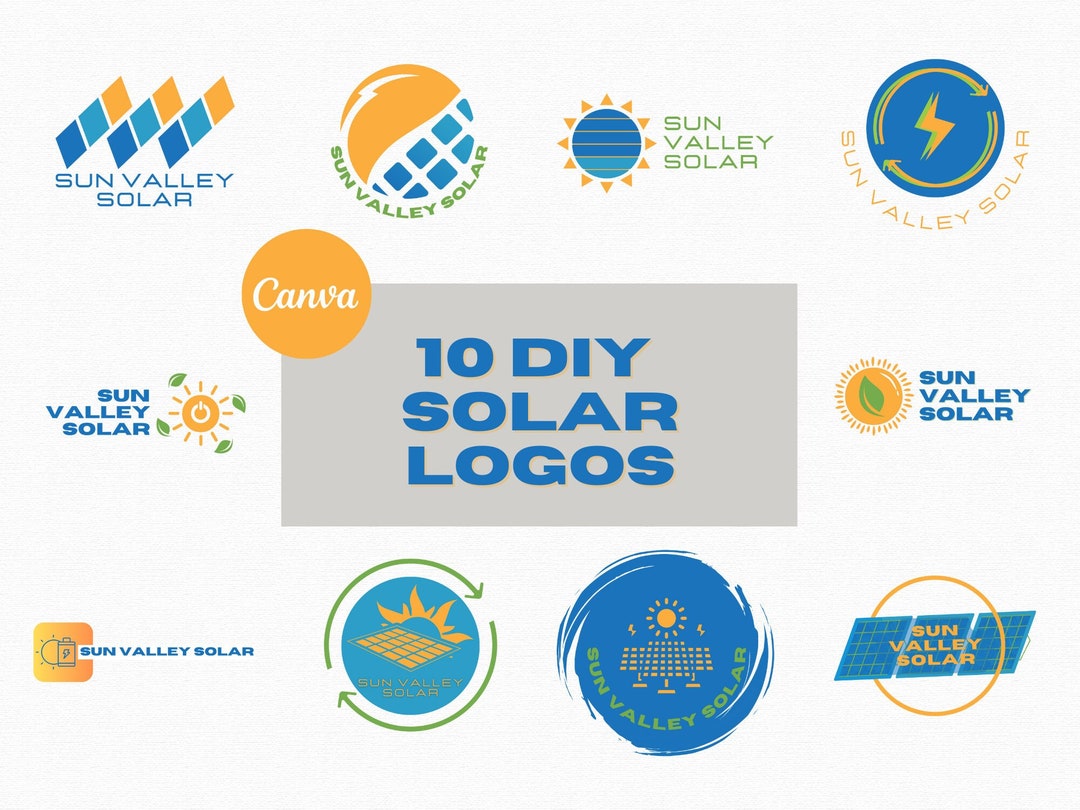 10 DIY Solar Business Logo Templates for Canva Renewables - Etsy