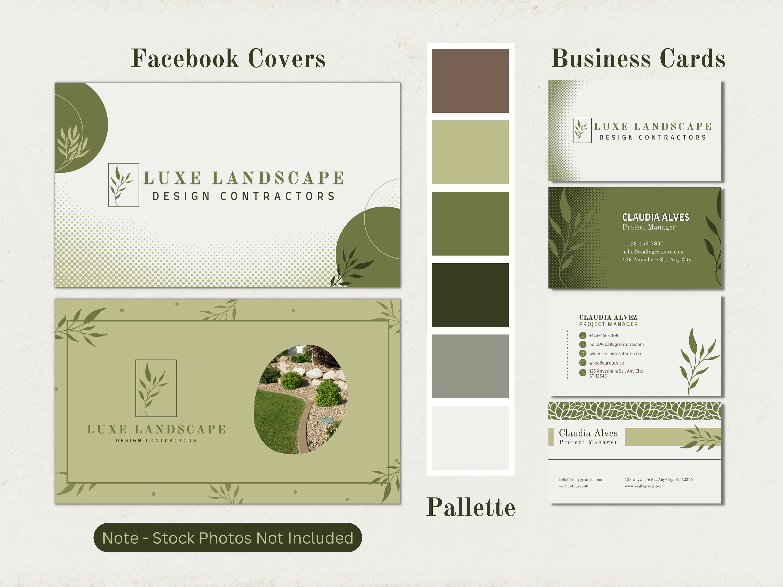Branding Bundle Luxe Landscape DIY Canva Lawn Care Logo Templates ...