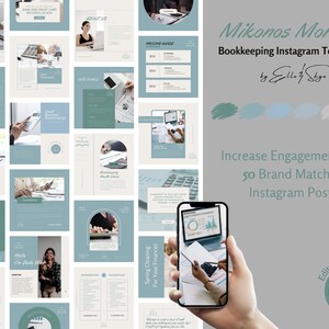 50 Bookkeeping Instagram Post Templates for Canva Bookkeeper Instagram ...