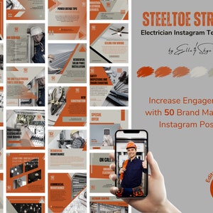 50 Electrician Instagram Post Templates for Canva Electrical Business ...