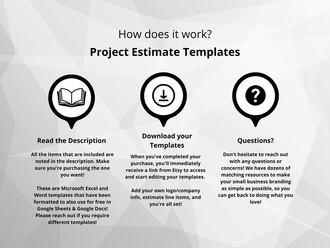 Project Estimate Template | Printable Job Estimate | Editable Word and ...