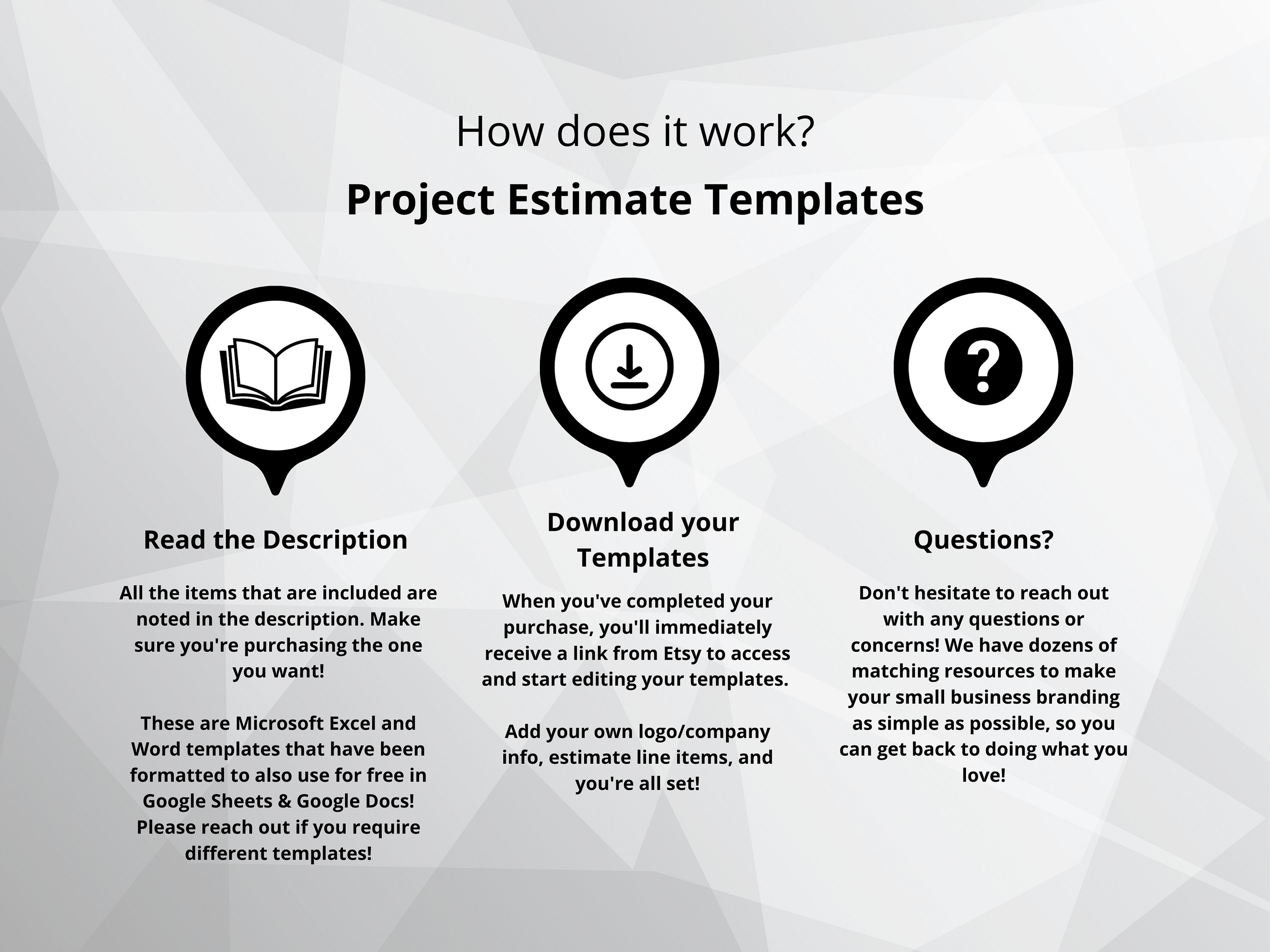 Project Estimate Template | Printable Job Estimate | Editable Word and ...