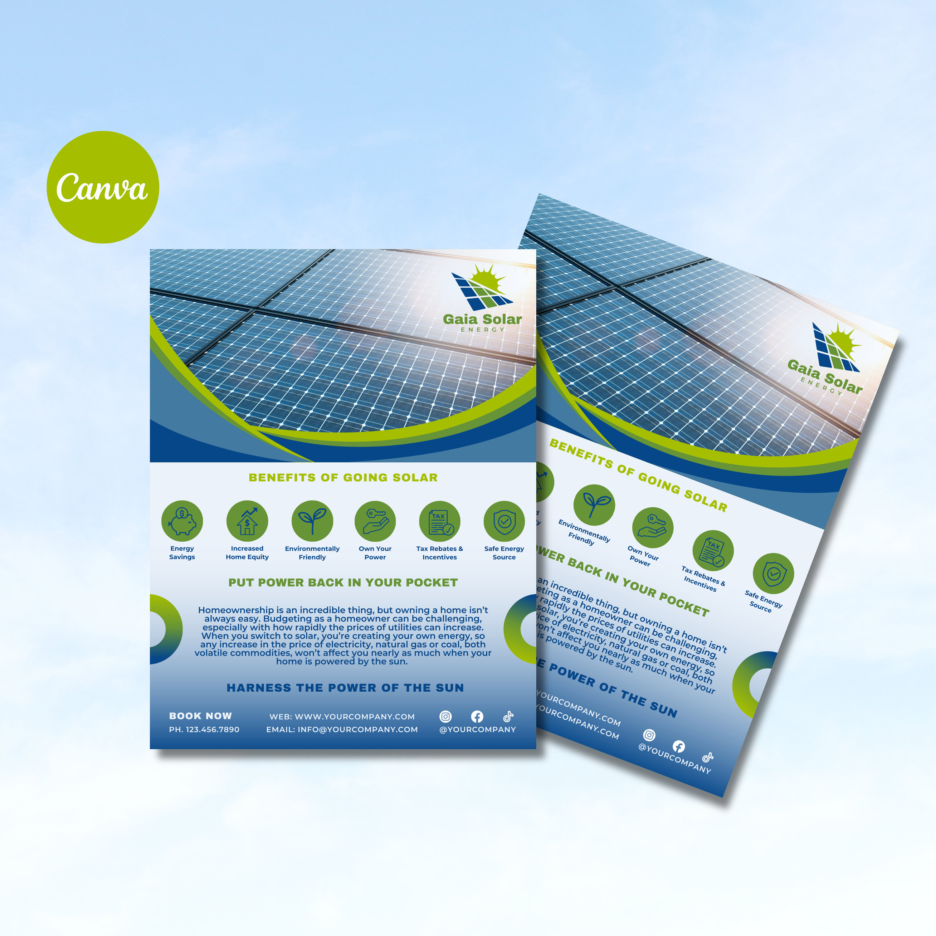 Solar Energy Flyer Template, Printable Solar Flyer, Renewable Energy ...
