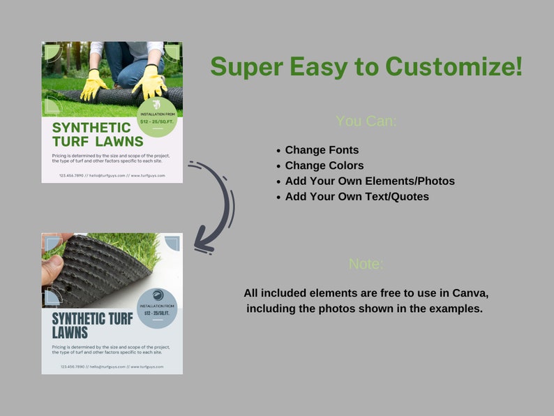 50 Artificial Turf Instagram Post Templates for Canva - Etsy
