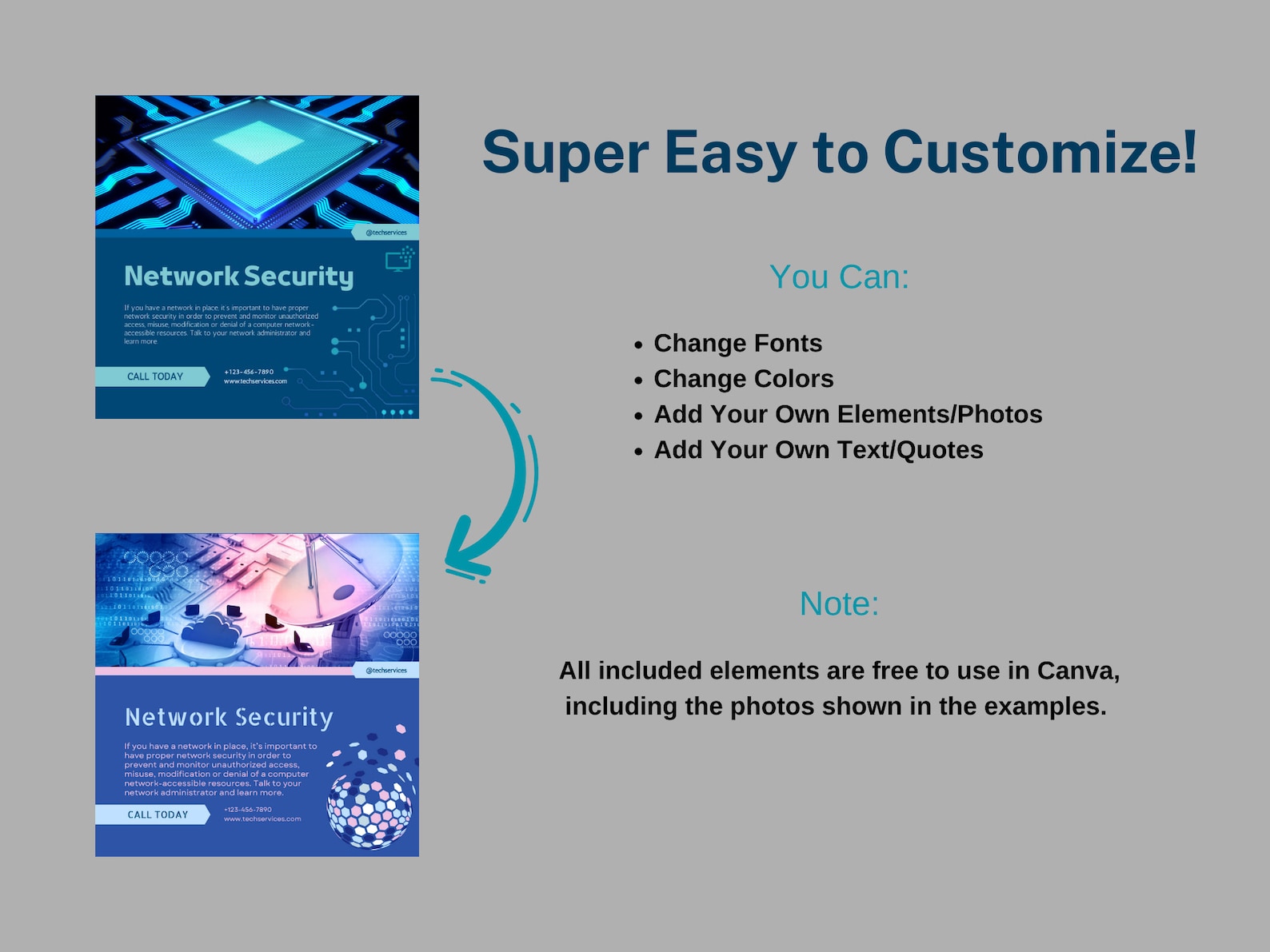 50 IT Services Instagram Post Templates for Canva Computer Repair ...