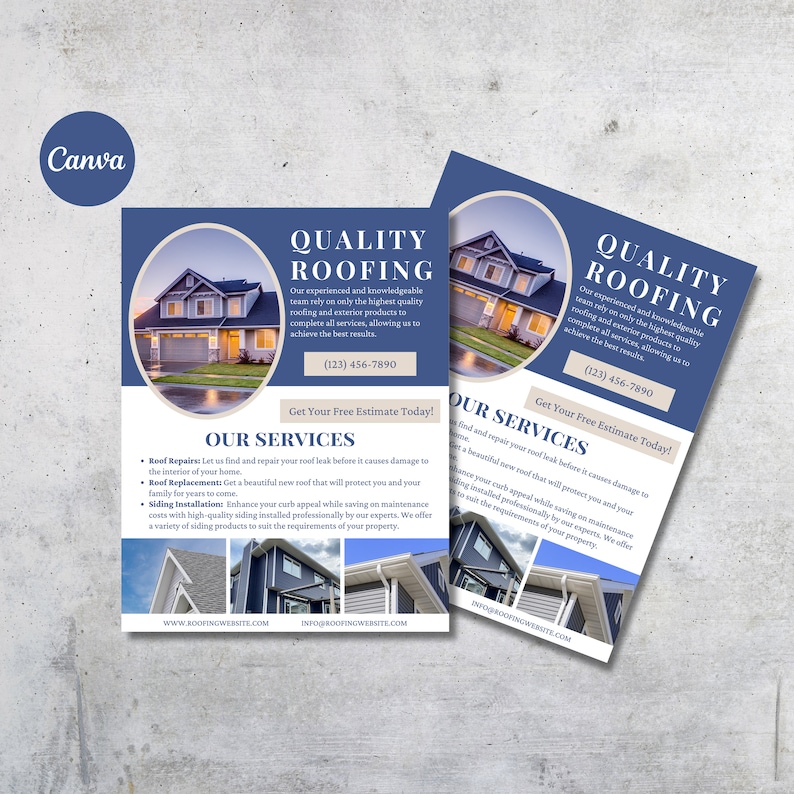 Roofing Flyer Template, Printable Business Flyer Design, Roofer Flyer ...