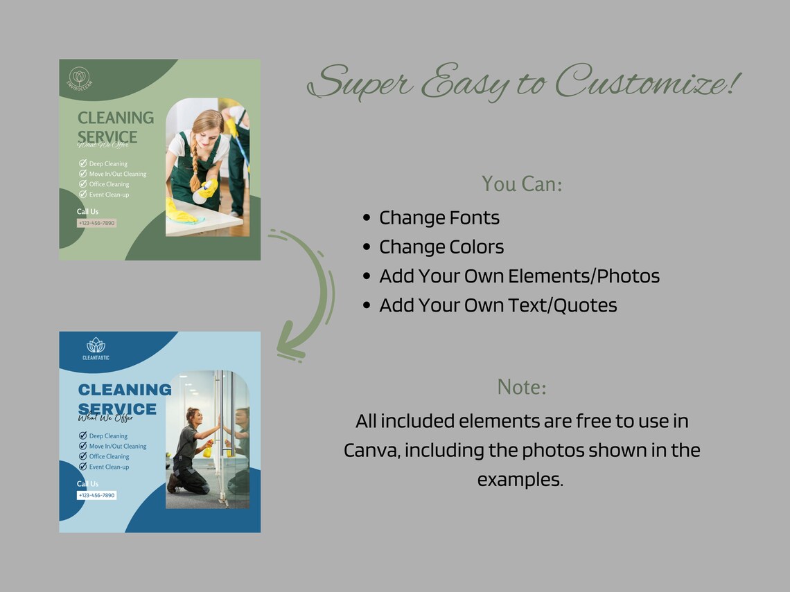 50 Cleaning Instagram Post Templates for Canva Cleaning - Etsy