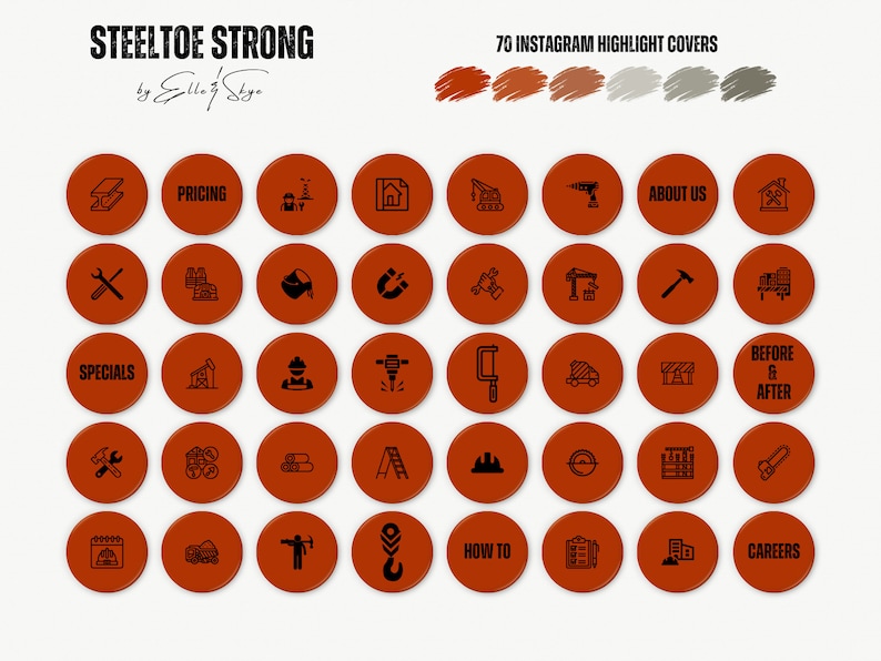 70 Orange & Black Construction Instagram Highlight Covers | Contractor ...