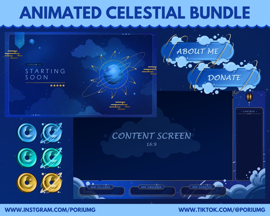 Animated Celestial Space Twitch Overlay | Twitch Screens | Stream ...