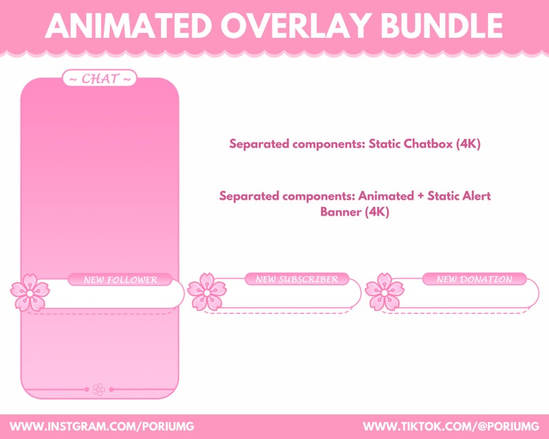 Animated Sakura Twitch Overlay Bundle: Kawaii Pastel Screens - Etsy