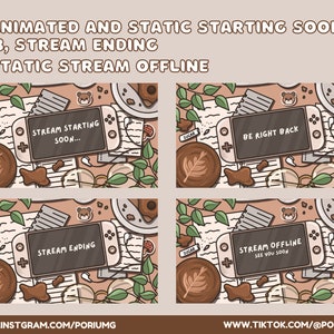 Animated Lofi Coffee Gaming Switch Twitch Overlay and Screens Package ...
