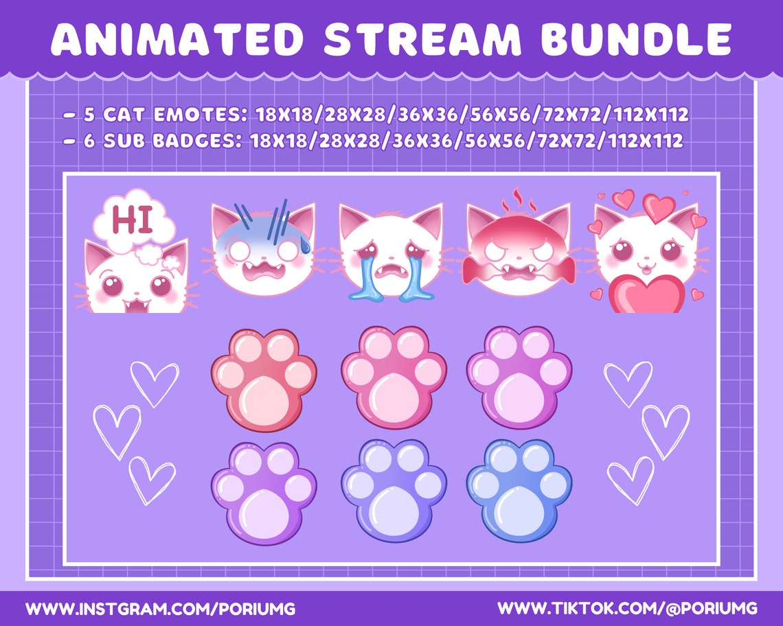 Animated Cat Twitch Overlay Package: Stream Screens, Alerts, and Panels ...