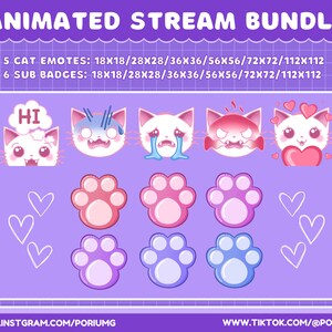 Animated Cat Twitch Overlay Package: Stream Screens, Alerts, and Panels ...