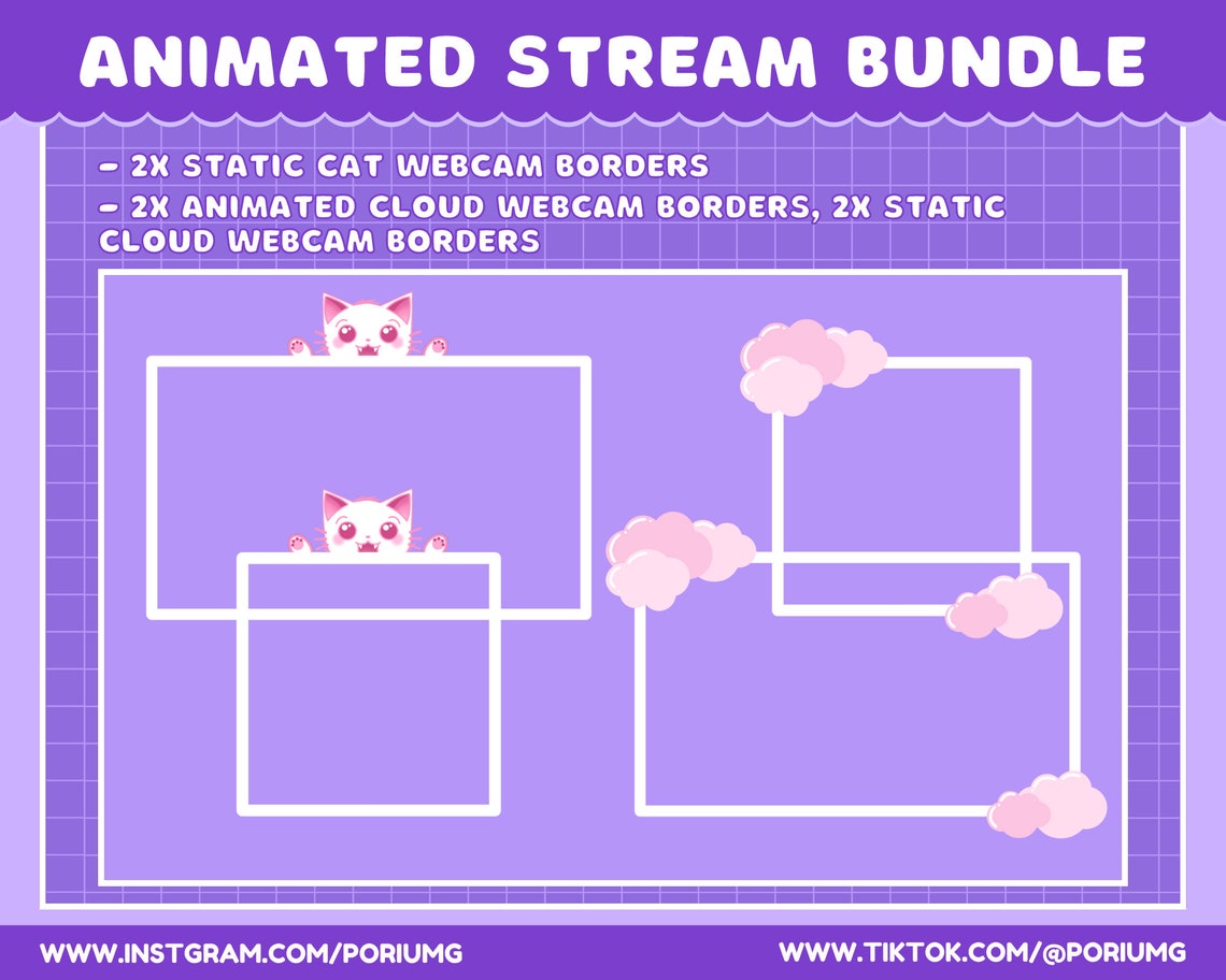 Animated Cat Twitch Overlay Package: Stream Screens, Alerts, and Panels ...