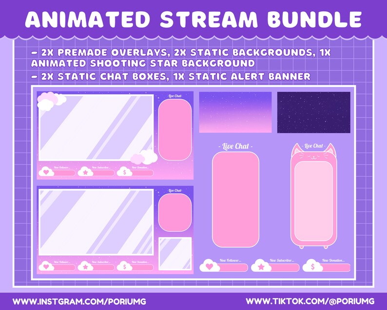 Animated Twitch Overlay Package Twitch Screens Twitch Bundle Twitch Cat ...