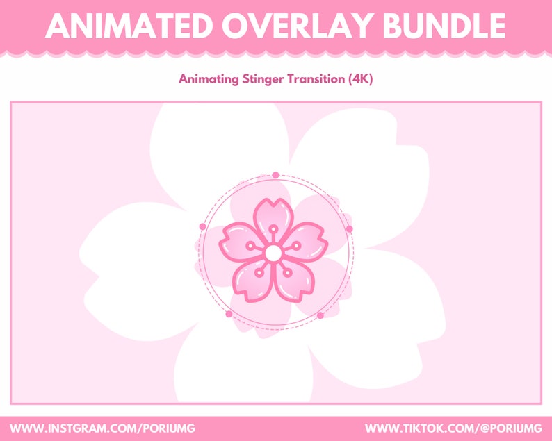 Animated Kawaii Pastel Sakura Twitch Overlays Twitch Screens Starting ...