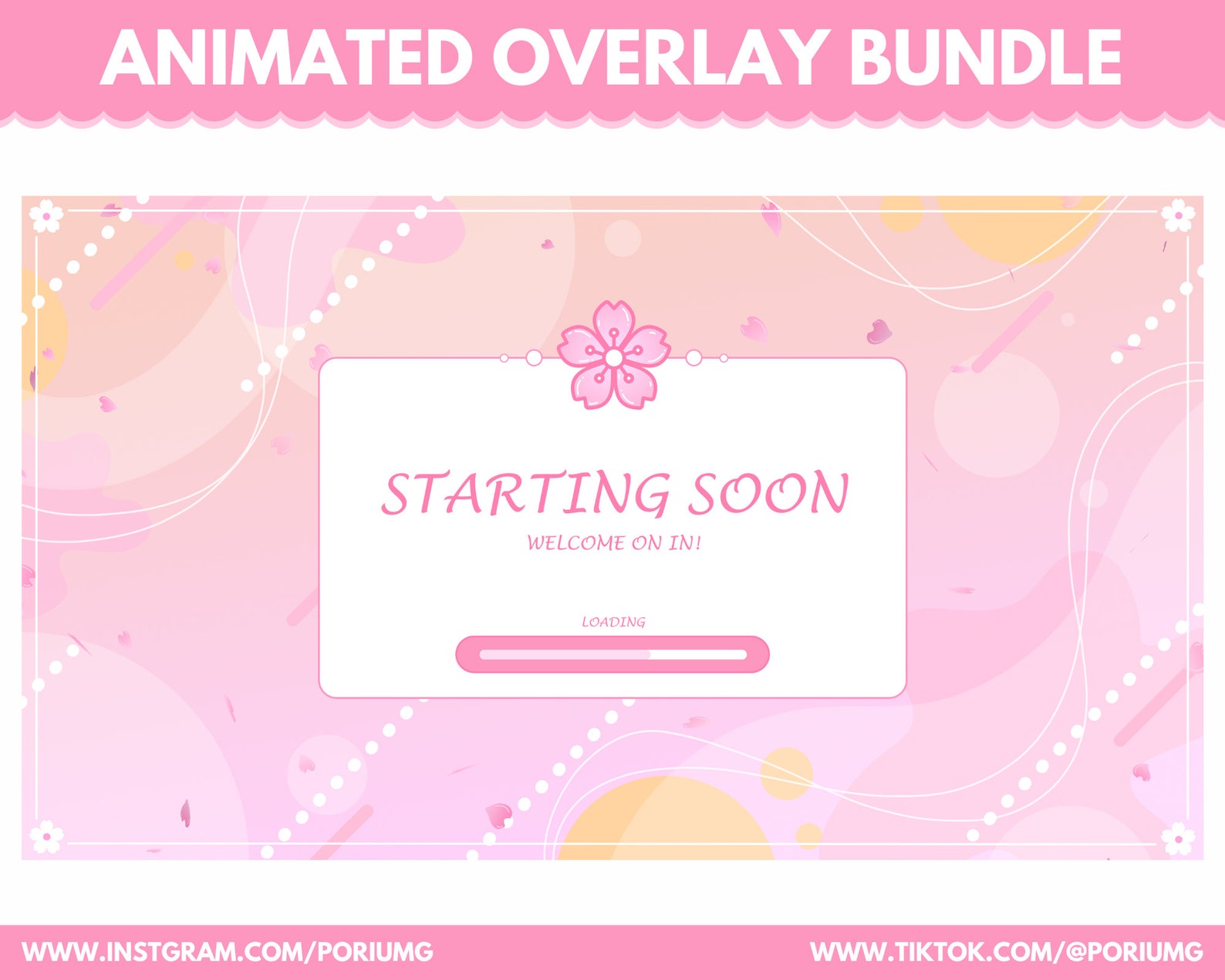 Animated Kawaii Pastel Sakura Twitch Overlays Twitch Screens Starting ...