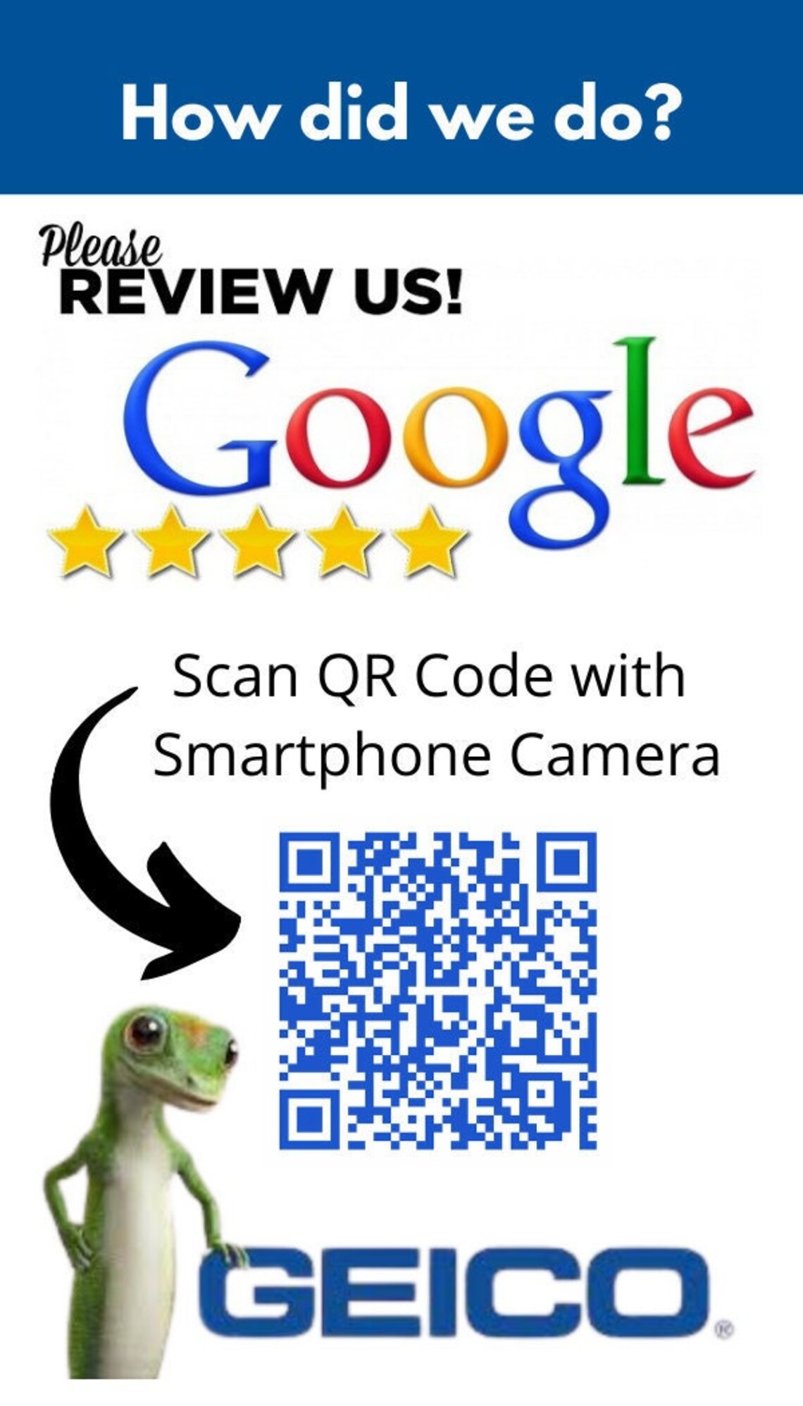 Diy-google Review Card With QR Code Template - Etsy