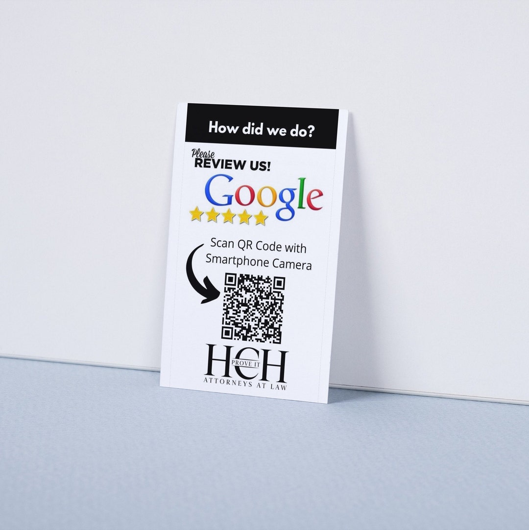 Diy-google Review Card With QR Code Template - Etsy Canada