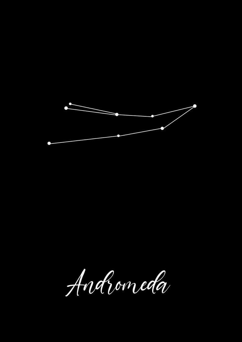 ANDROMEDA STAR MAP | Wall Art | Printable Poster | Constellation Star ...