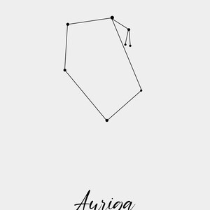 AURIGA STAR MAP | Wall Art | Printable Poster | Constellation Star Map ...