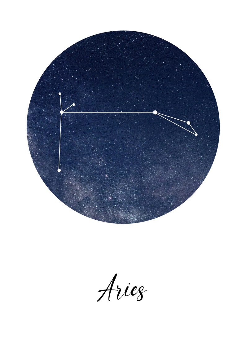 ARIES STAR MAP Wall Art Printable Poster Constellation - Etsy