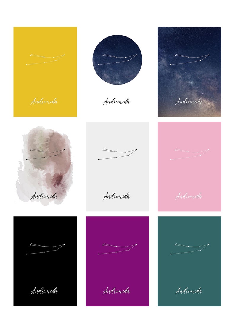 ANDROMEDA STAR MAP | Wall Art | Printable Poster | Constellation Star ...