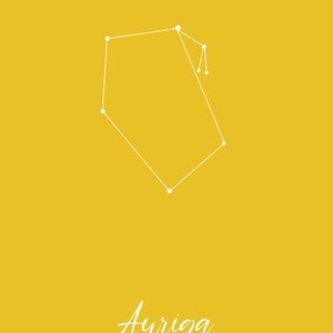 AURIGA STAR MAP | Wall Art | Printable Poster | Constellation Star Map ...