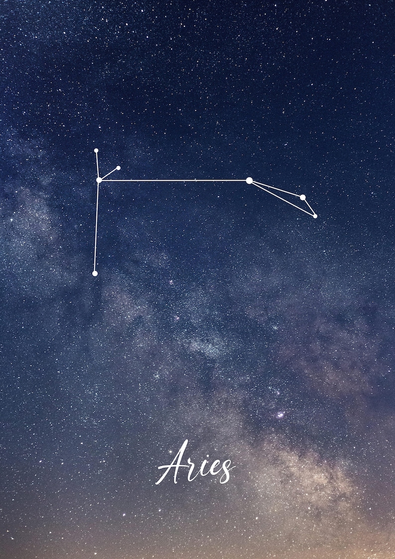 ARIES STAR MAP | Wall Art | Printable Poster | Constellation Star Map ...